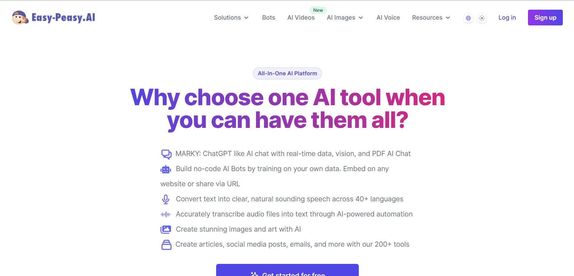 Easy-Peasy AI - All-In-One AI Platform for Content Creation and ...
