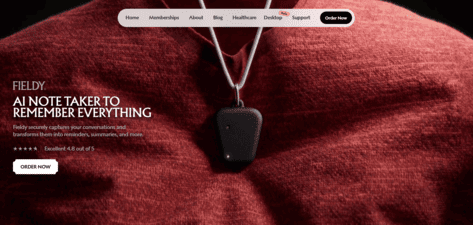 Fieldy - Wearable AI Note Taker for Conversations & Reminders | Siteefy