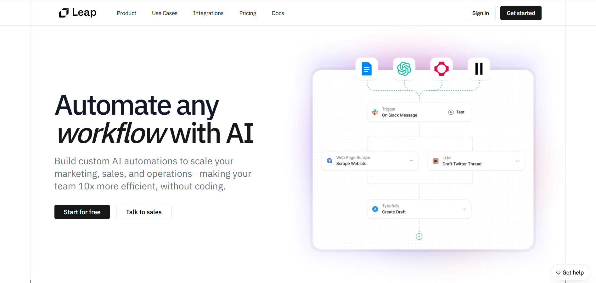 Leap AI - Automate Any Workflow with Custom AI Automations | Siteefy