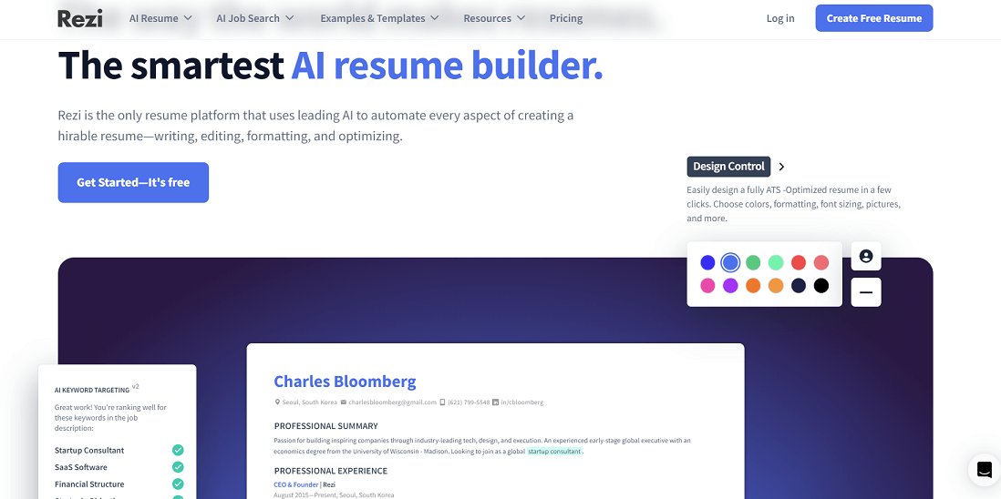 Rezi - AI-Powered Resume Builder Optimized for ATS | Free & Paid Plans ...