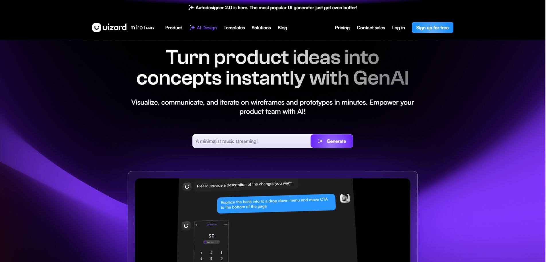 Uizard - AI-Powered UI Design & Prototyping Platform | Siteefy